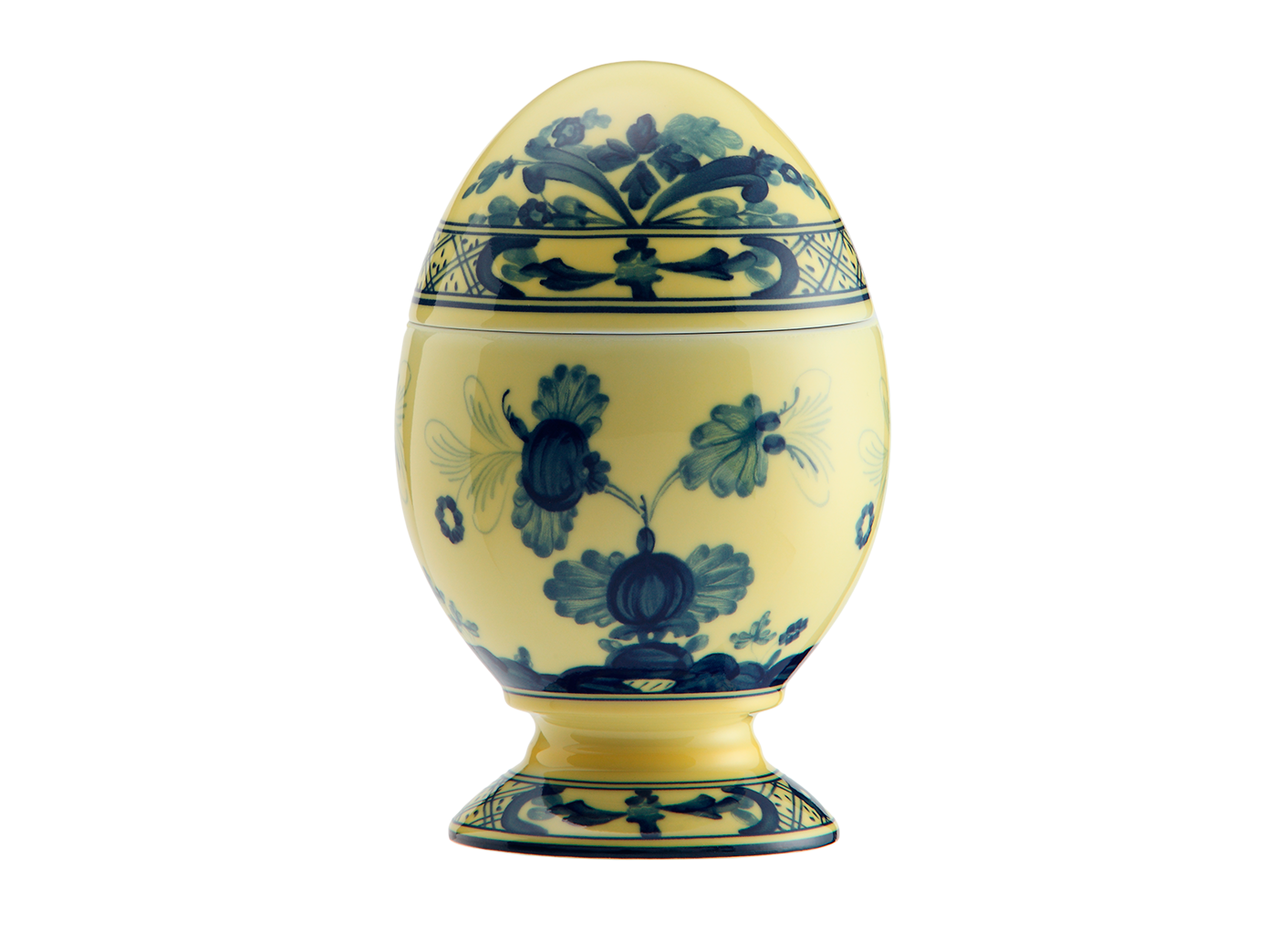 Richard Ginori Oriente Italiano Citrino Egg With Cover Cm 13 5 In 5 1 